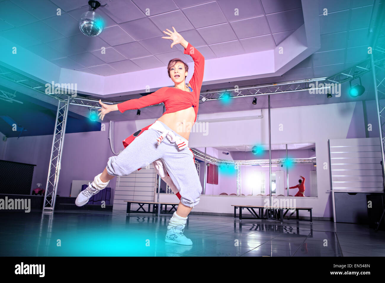 a women in sport dress at fitness dance exercise or aerobics Stock ...