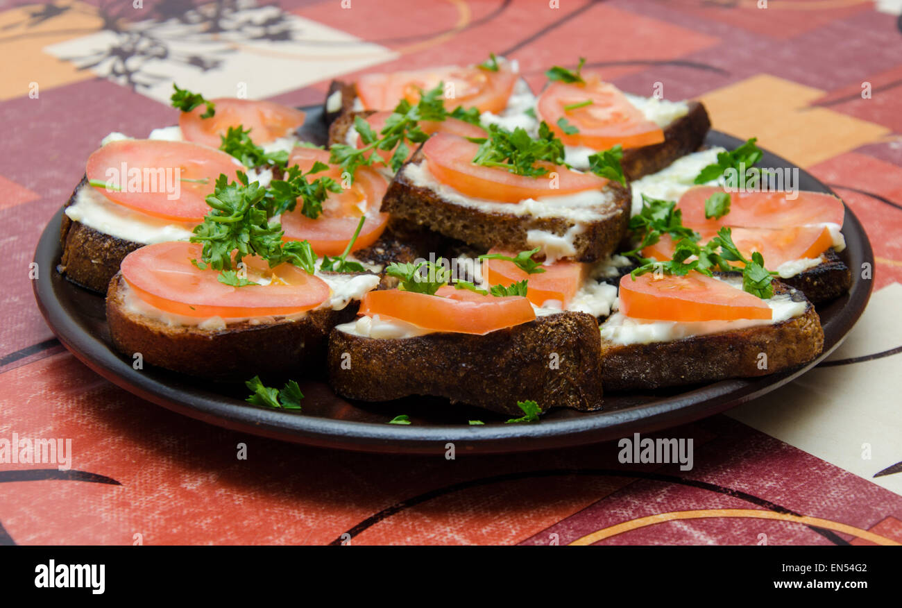 Plate with sandwitches Stock Photo - Alamy