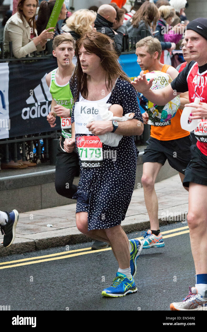 Man dressed as the Duchess of Cambridge, Kate Middleton running at the ...