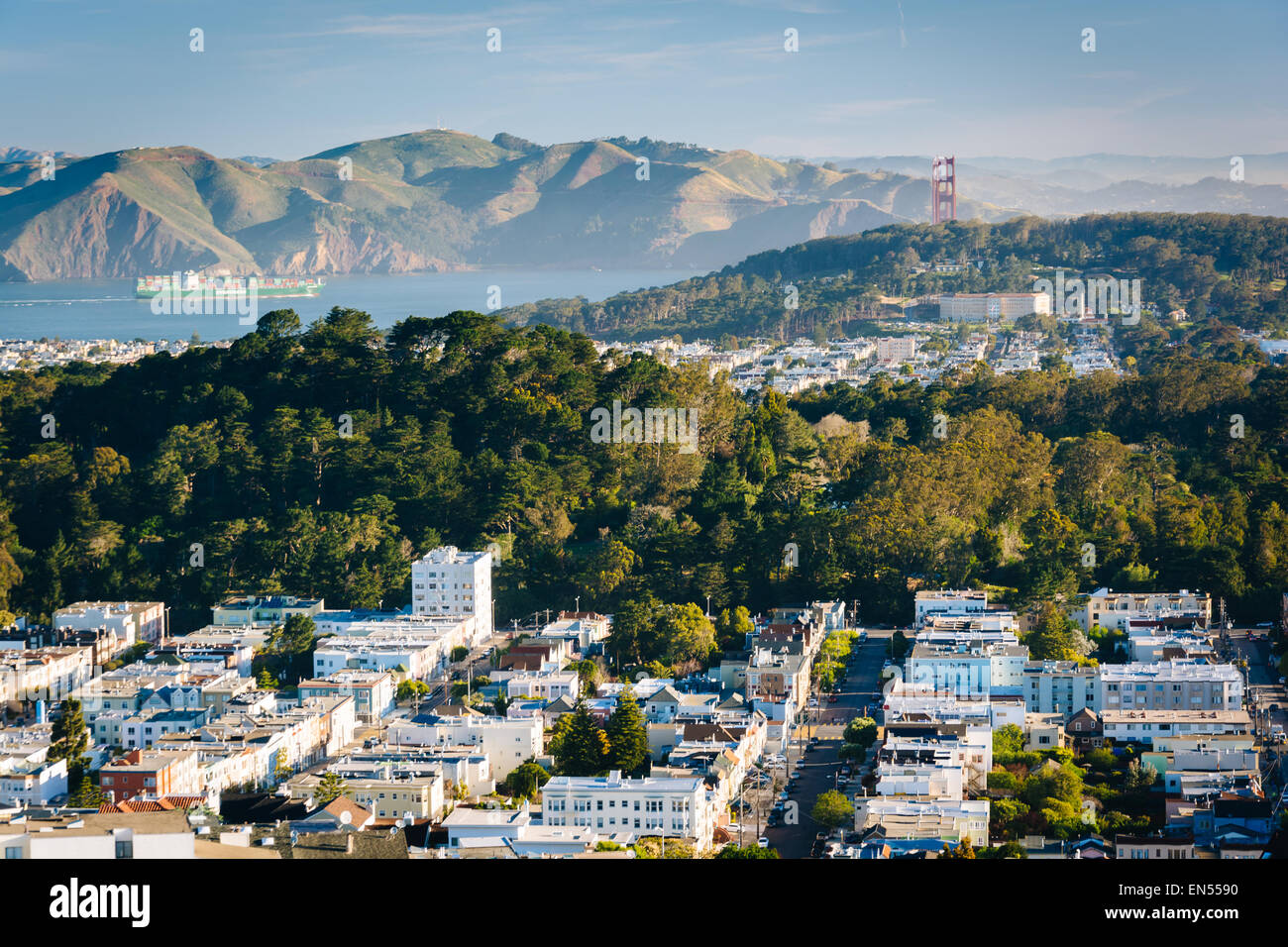 View of the Sunset District and San Francisco Bay from Grand View Park ...