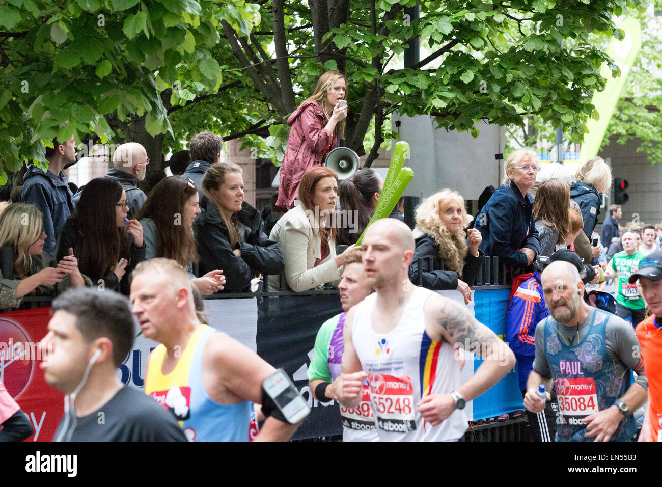 Woman shouting megaphone crowd hi-res stock photography and images - Alamy