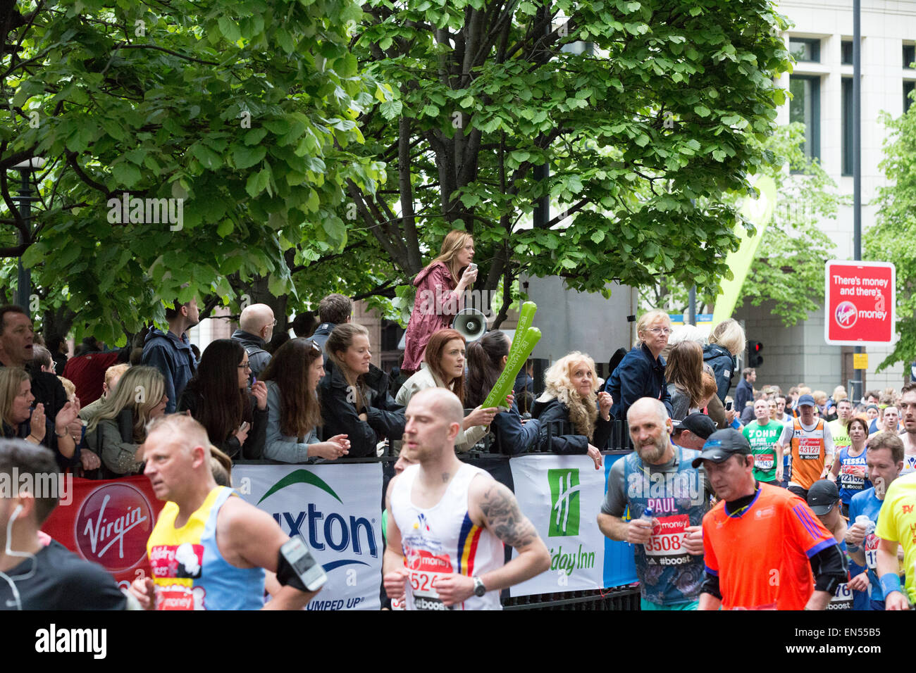 Woman shouting megaphone crowd hi-res stock photography and images - Alamy