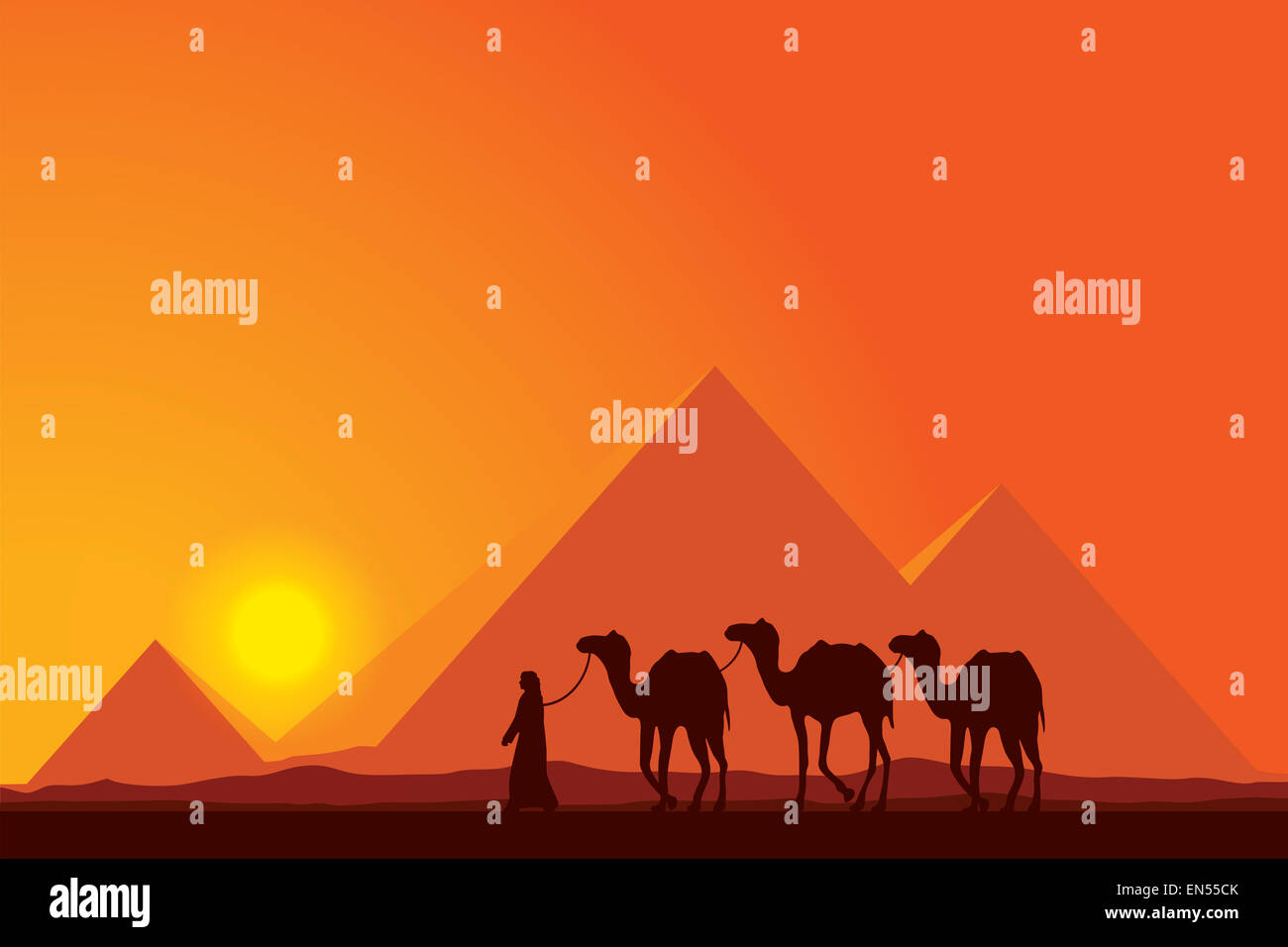 Camel silhouette pyramids hi-res stock photography and images - Alamy