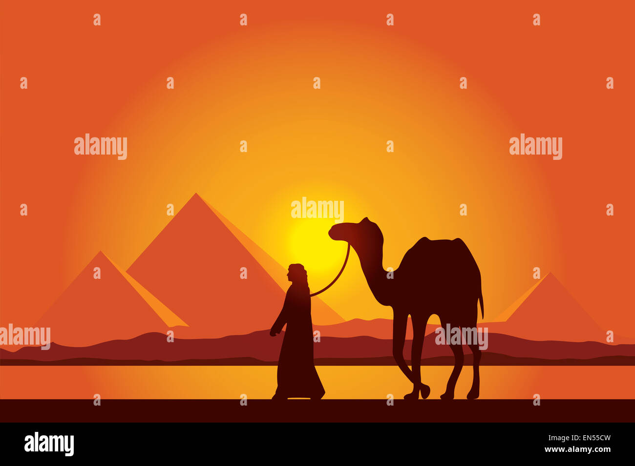 Camel silhouette pyramids hi-res stock photography and images - Alamy