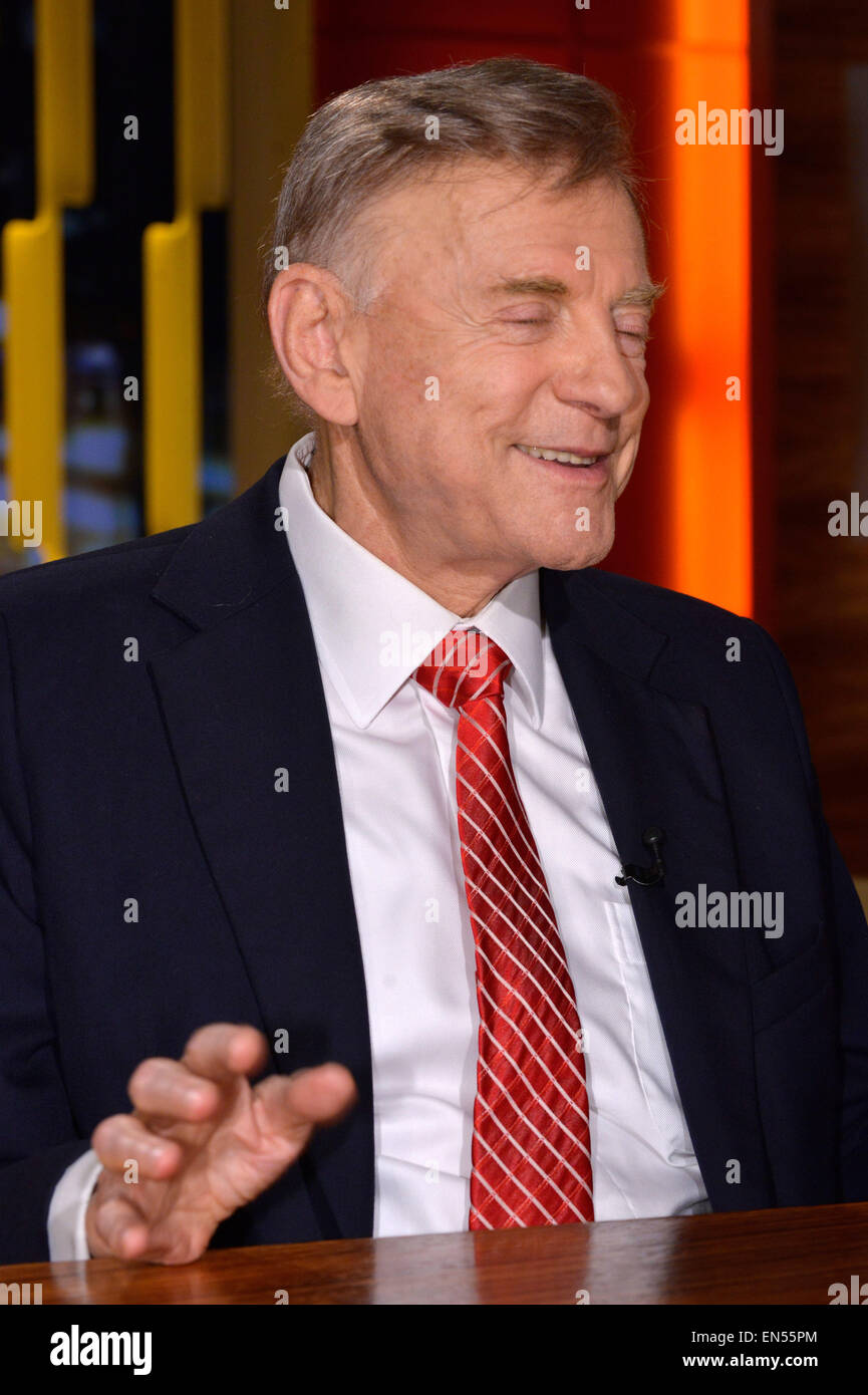 Avi Primor, an Israeli diplomat and writer, smiles during the recording ...