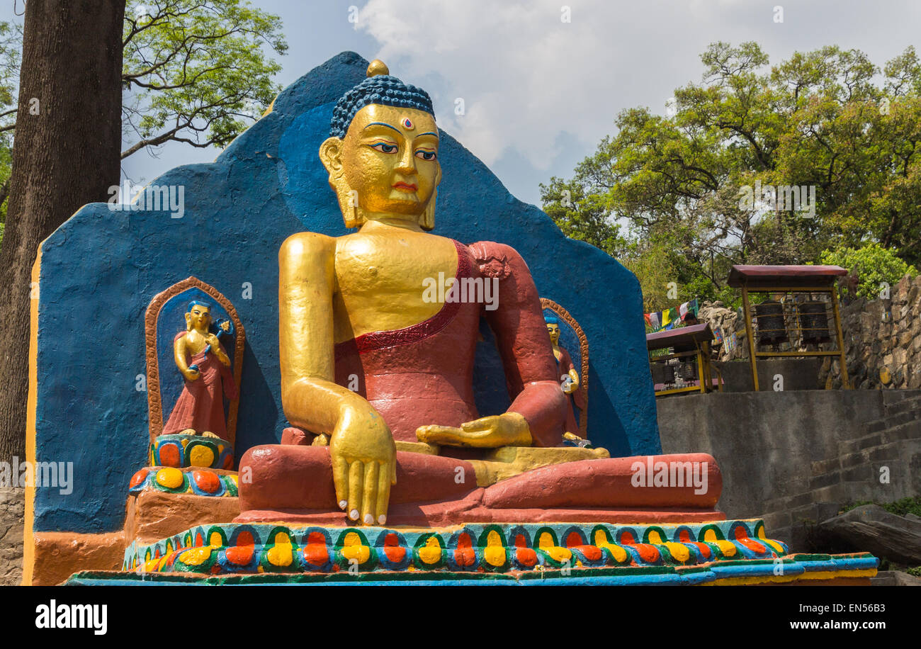 Sitting buddha at monkey temple hi-res stock photography and images - Alamy