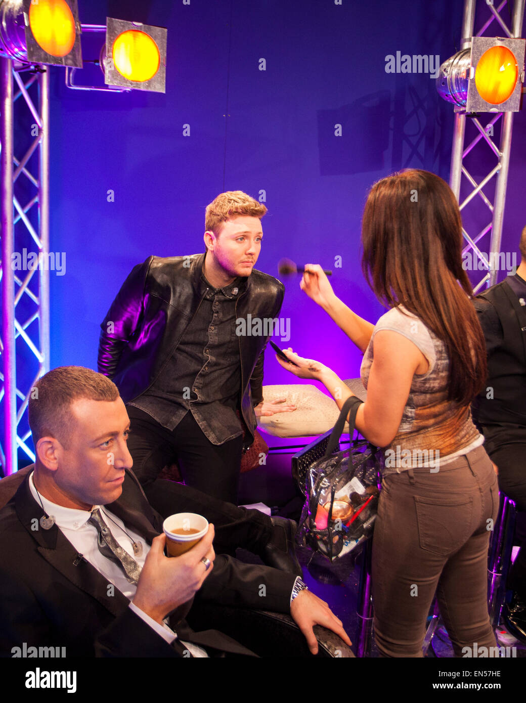 X Factor winner James Arthur backstage during the filming of the show ...