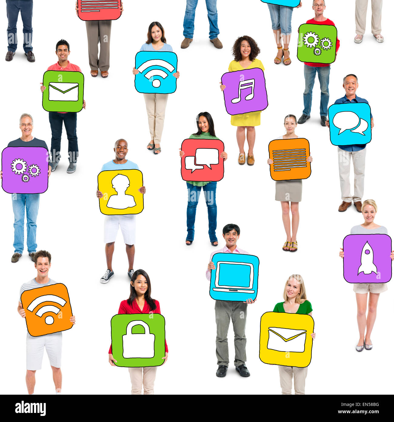 Group of People and Social Networking Concepts Stock Photo - Alamy