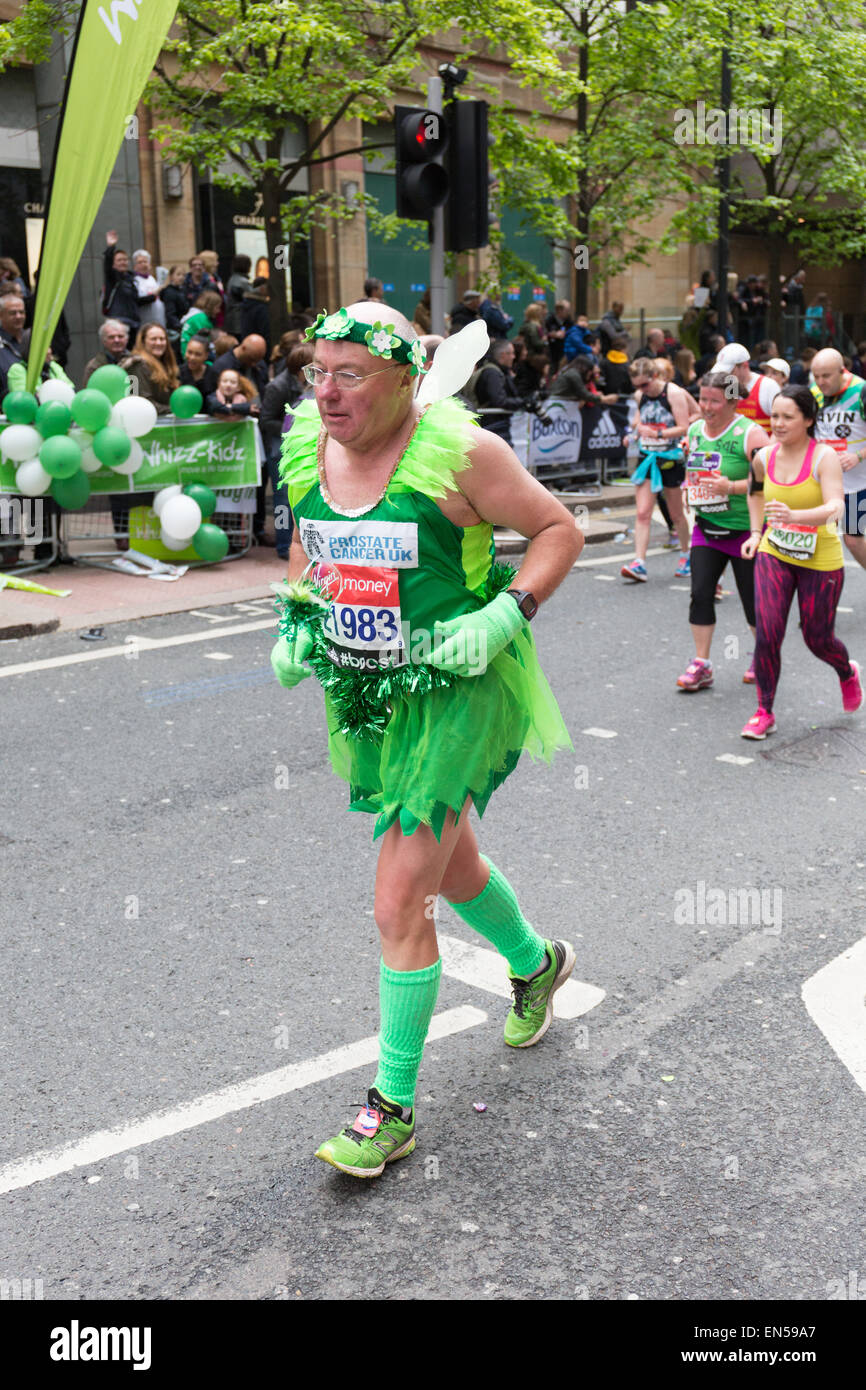 Prostate cancer charity runner, running at the 2015 Virgin Money London ...