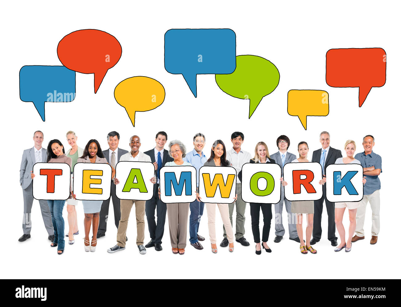 Teamwork And Group Multi Ethnic Help Cut Out Stock Images & Pictures ...