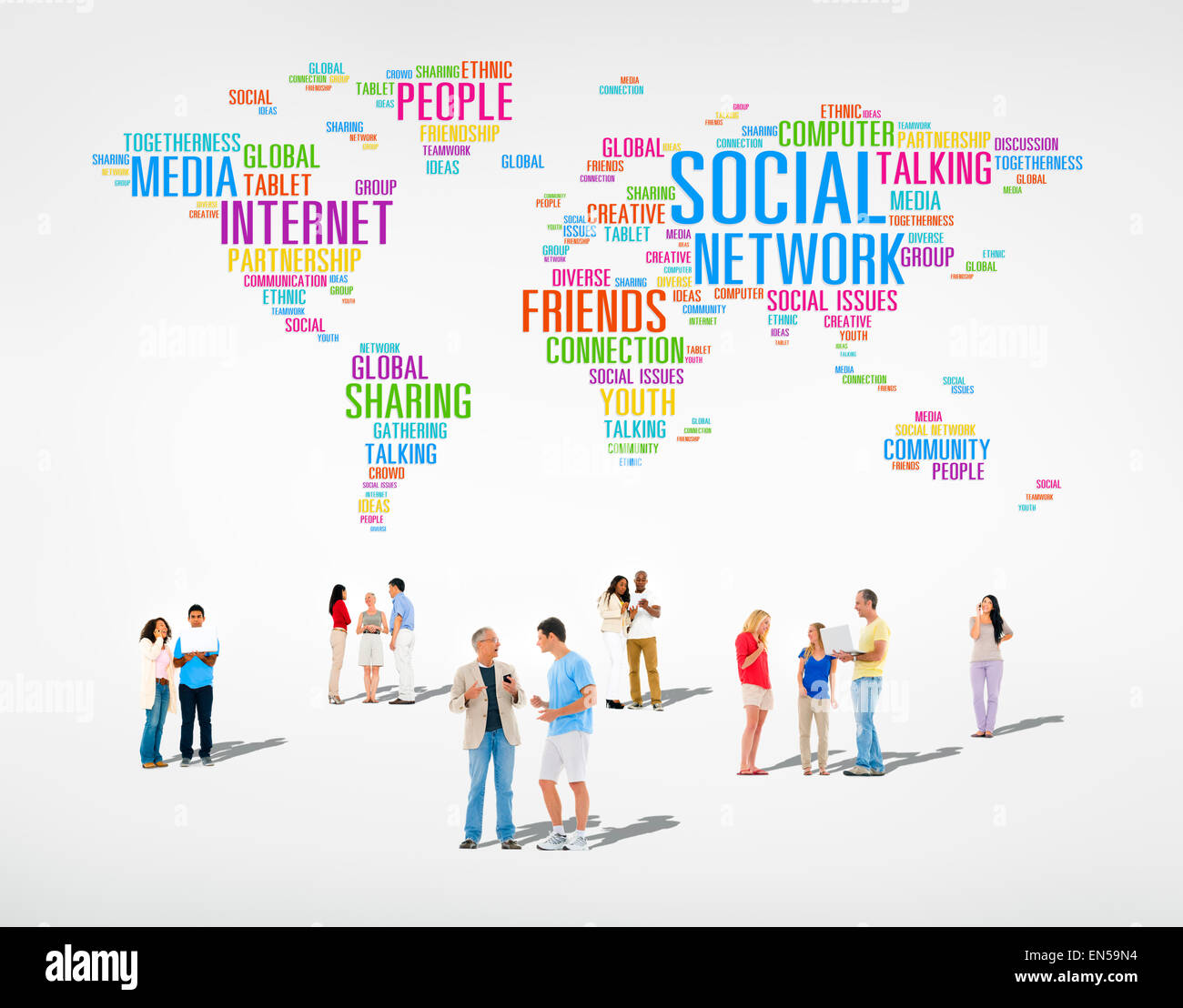 Group of Multi Ethnic Diverse People Discussing About Social Networking ...