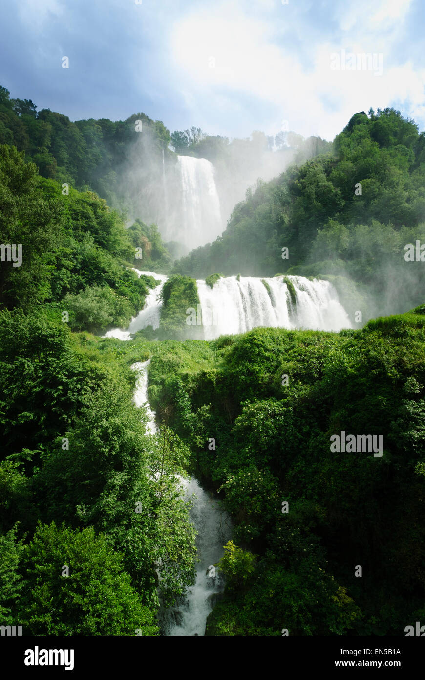 The power generation waterfall which is diverted for tourist effect of ...