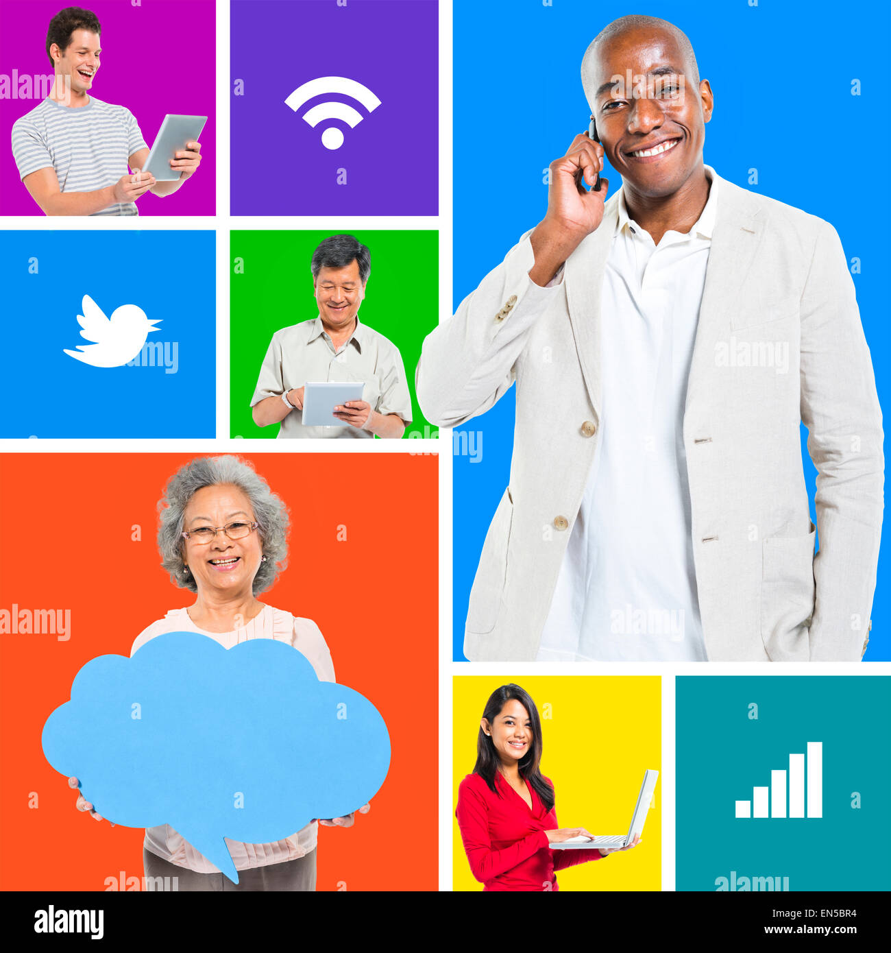 Social media networking and a group of people Stock Photo - Alamy