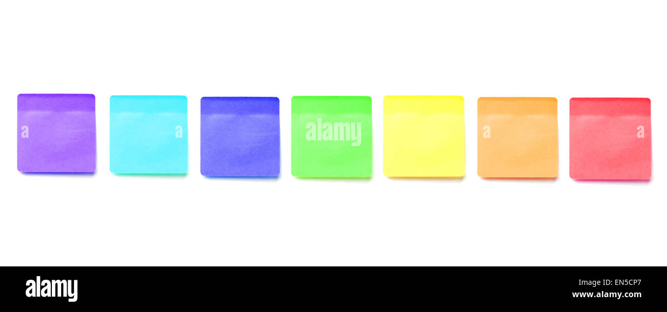 Colorful memo stick on white background Stock Photo - Alamy