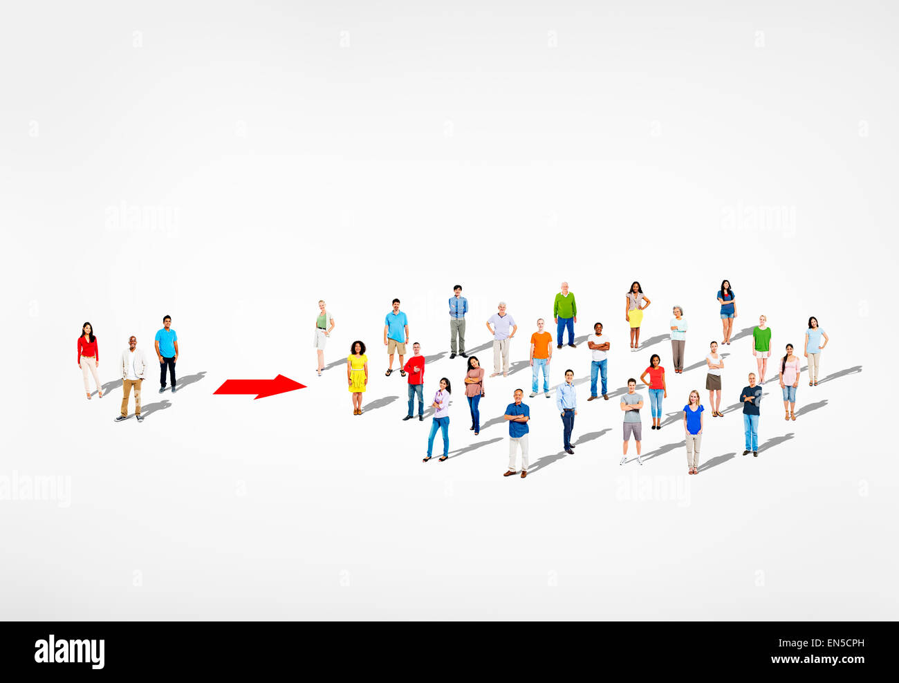 Large Group of Multiethnic Diverse Colorful People Stock Photo - Alamy