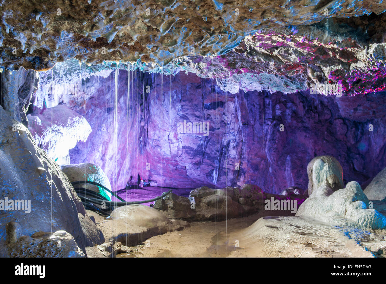 Cave formations in the Carboniferous limestone of the Mendip Hills are ...