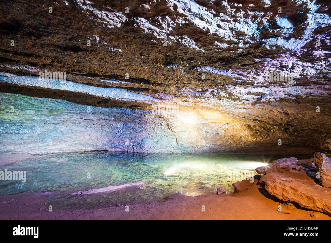 Cave formations in the Carboniferous limestone of the Mendip Hills are ...