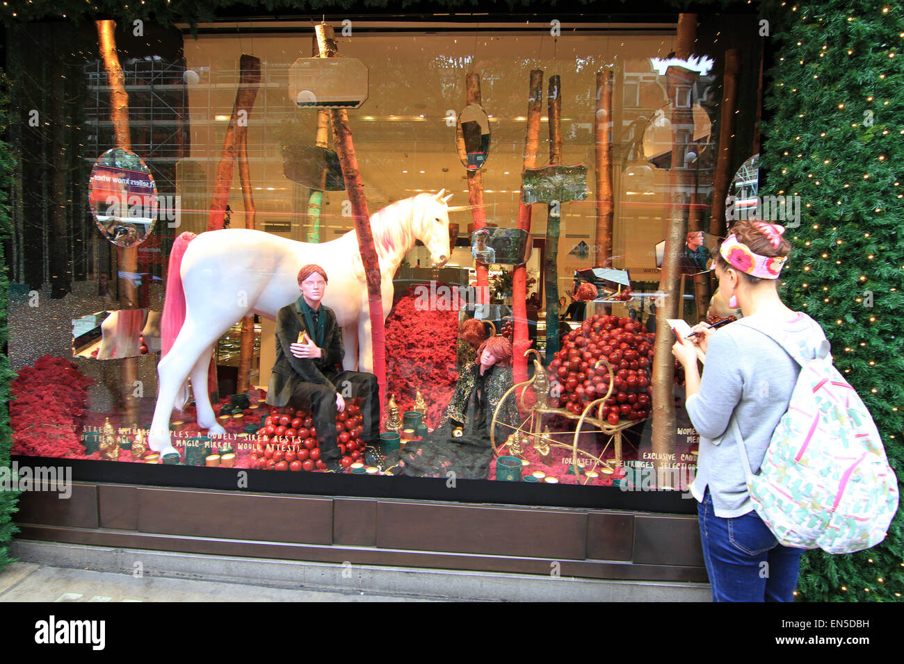 General views of the Christmas window display at Selfridges on Oxford ...