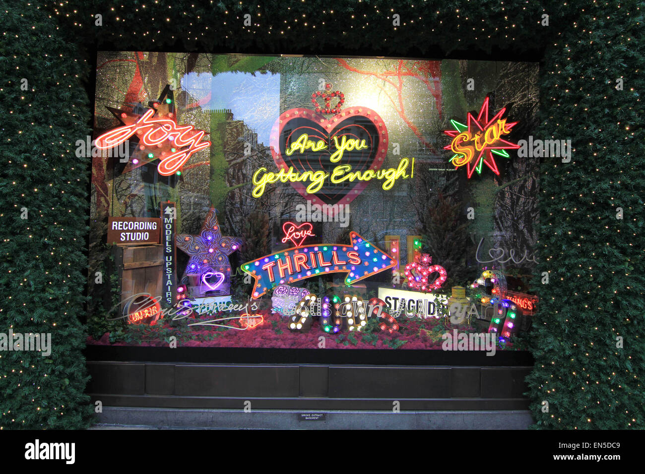 General views of the Christmas window display at Selfridges on Oxford ...