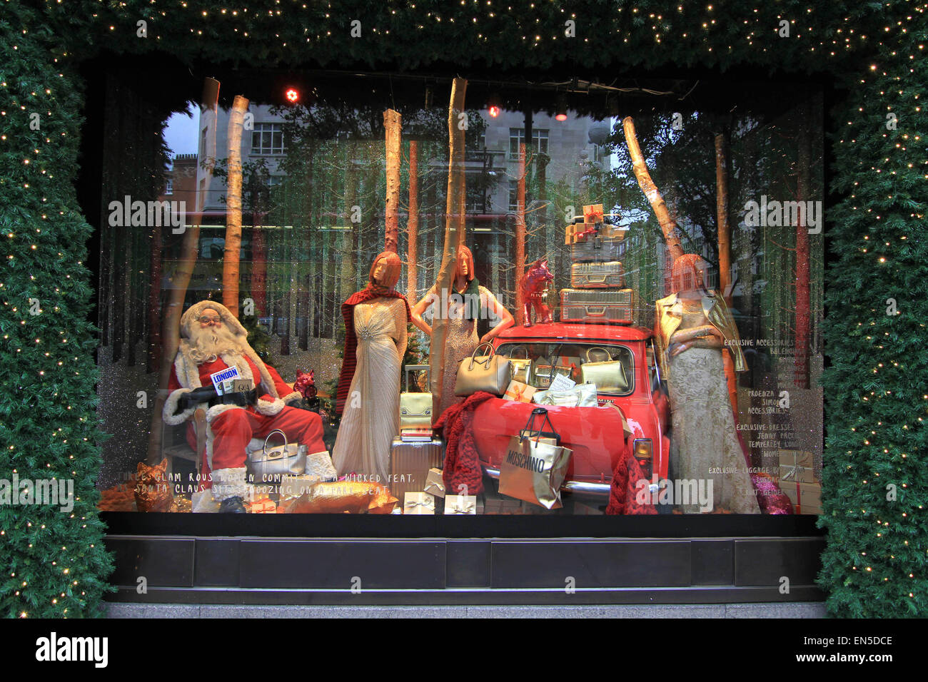 General views of the Christmas window display at Selfridges on Oxford ...