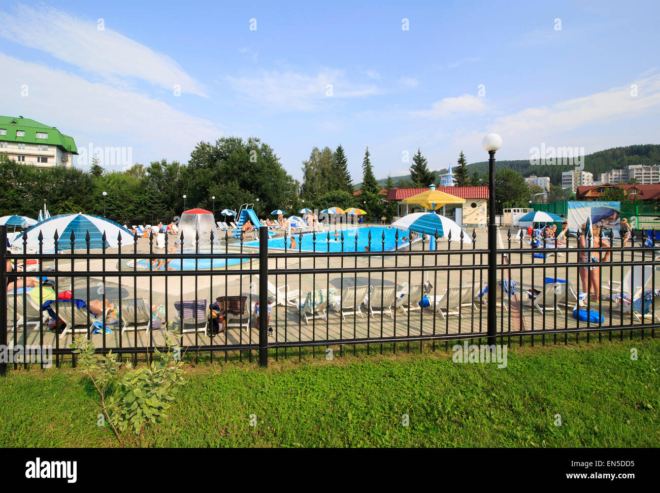Outdoor pool in the Sanatorium Belokuriha Stock Photo - Alamy