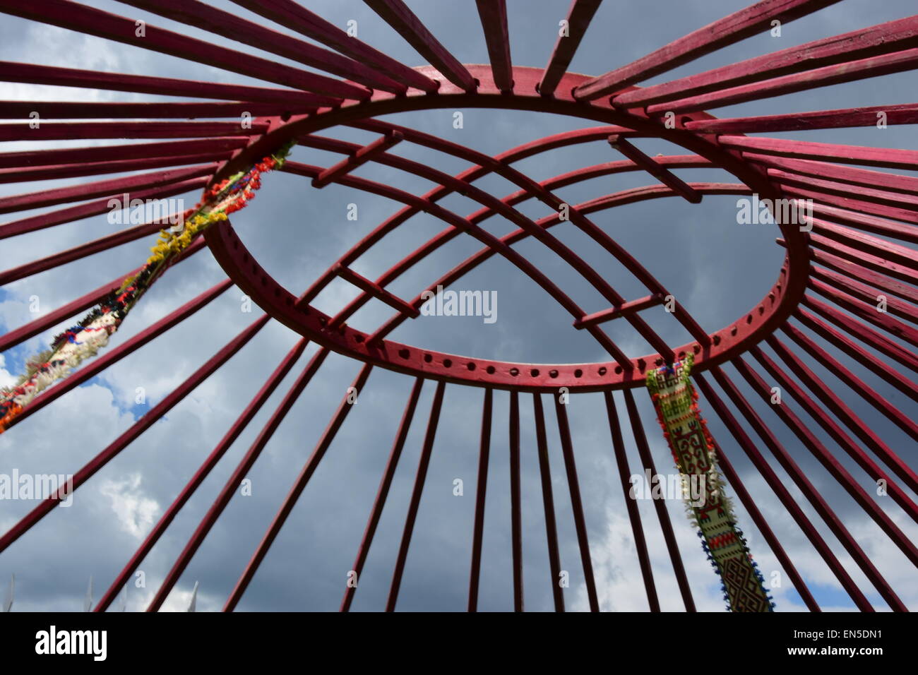 SHANYRAK - the top of the Kazakh tent called yurt Stock Photo - Alamy