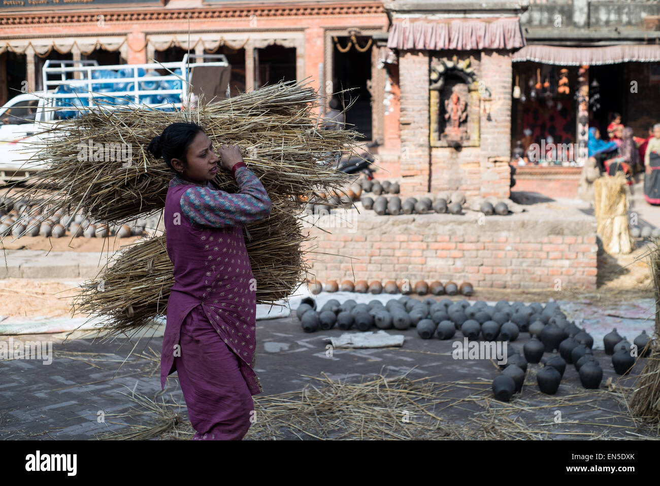 Pottery square, close to Bhaktapur Durbar square in Nepal few months ...