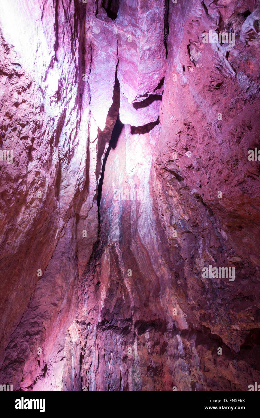 Cave formations in the Carboniferous limestone of the Mendip Hills are ...