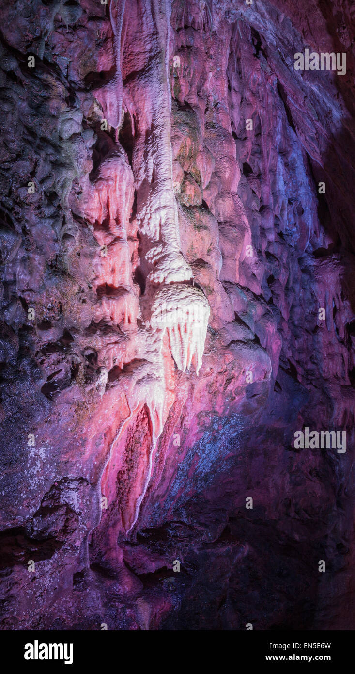 Cave formations in the Carboniferous limestone of the Mendip Hills are ...