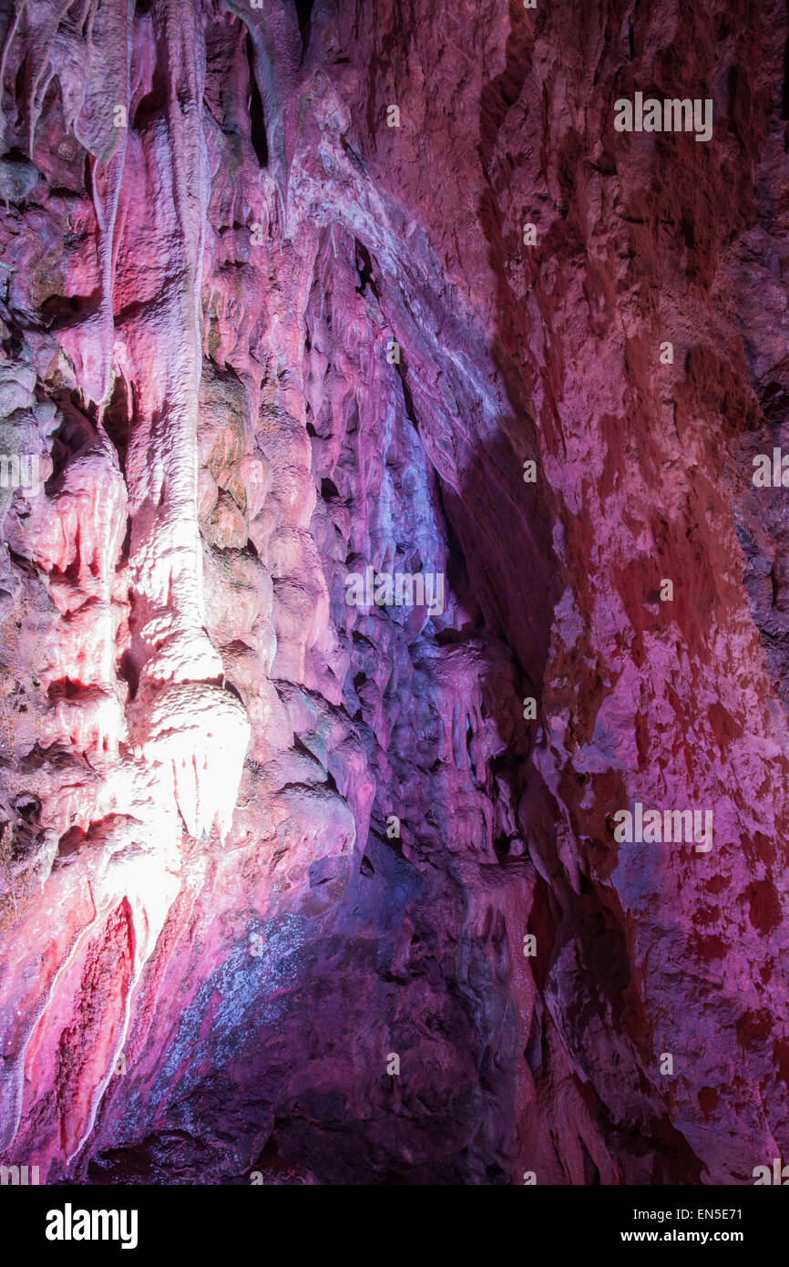 Cave formations in the Carboniferous limestone of the Mendip Hills are ...