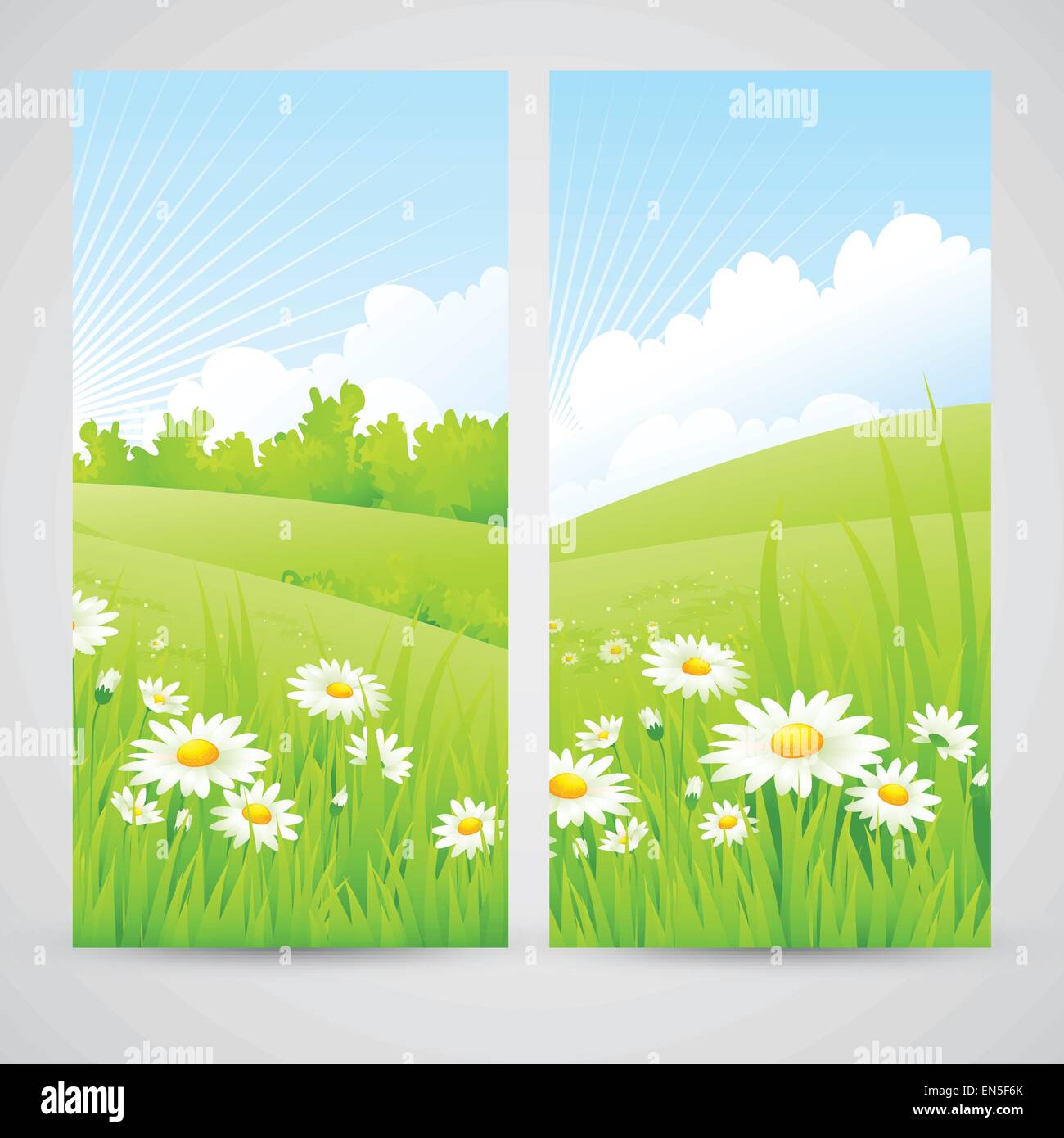 Clean spring amazing scenery. Vector illustration EPS 10 Stock Vector ...