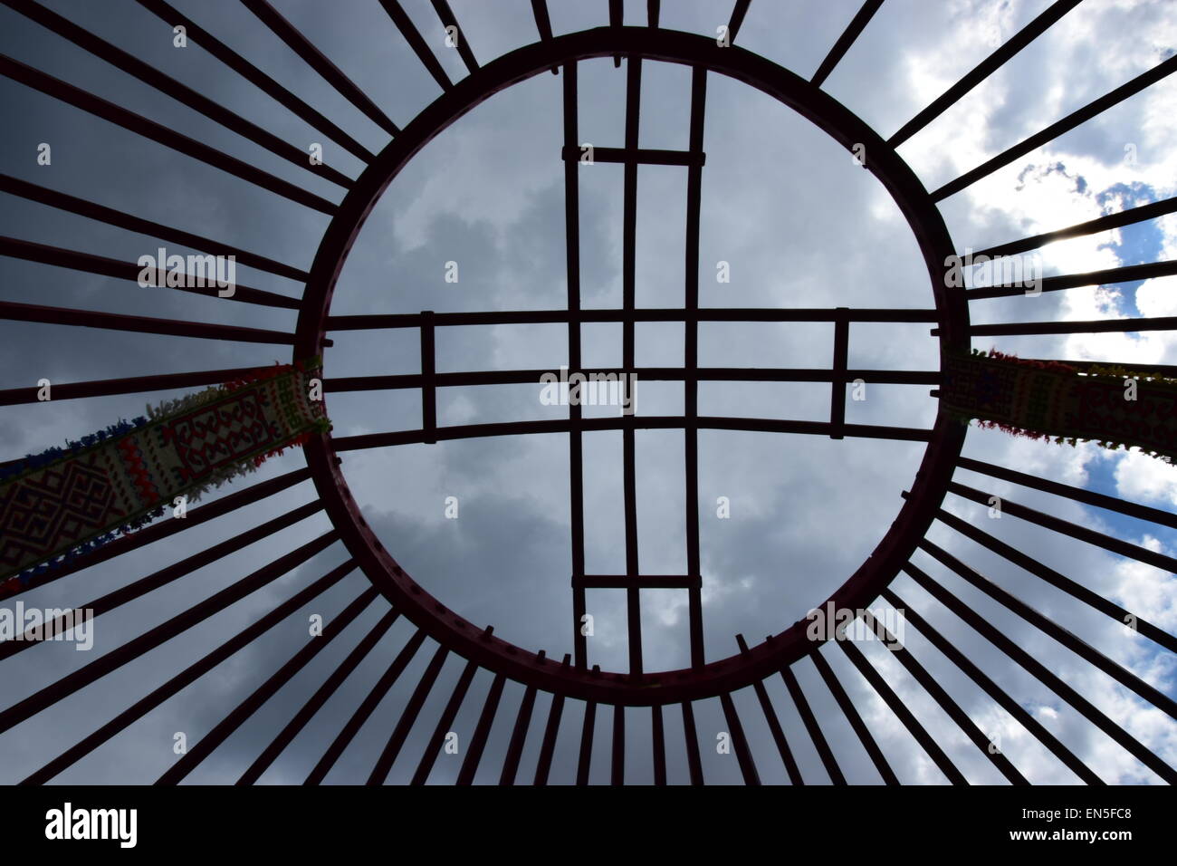 SHANYRAK - the top of the Kazakh tent called yurt Stock Photo - Alamy