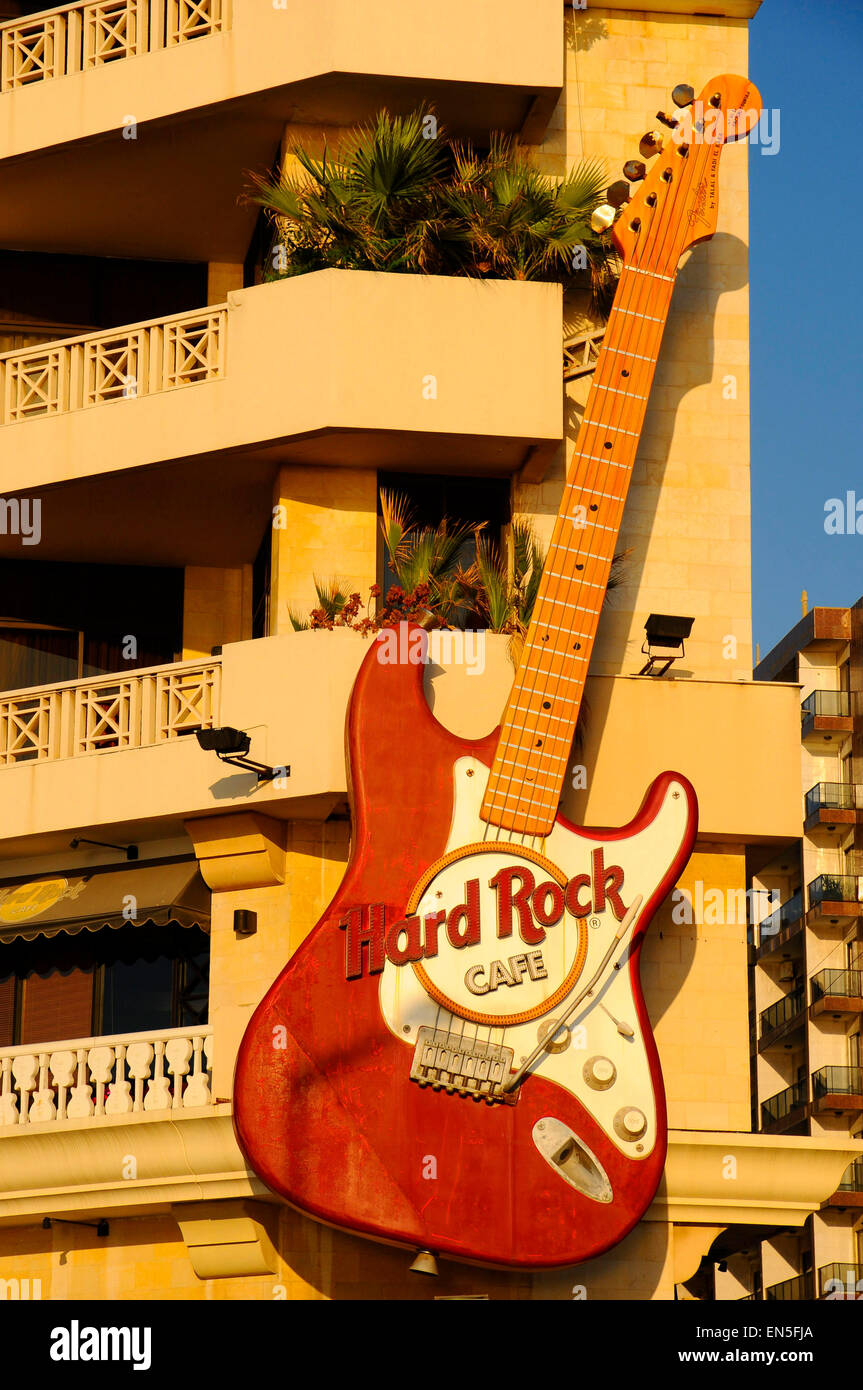 Hard Rock Cafe sign at Avenue de Paris, Beirut. Lebanon Stock Photo - Alamy