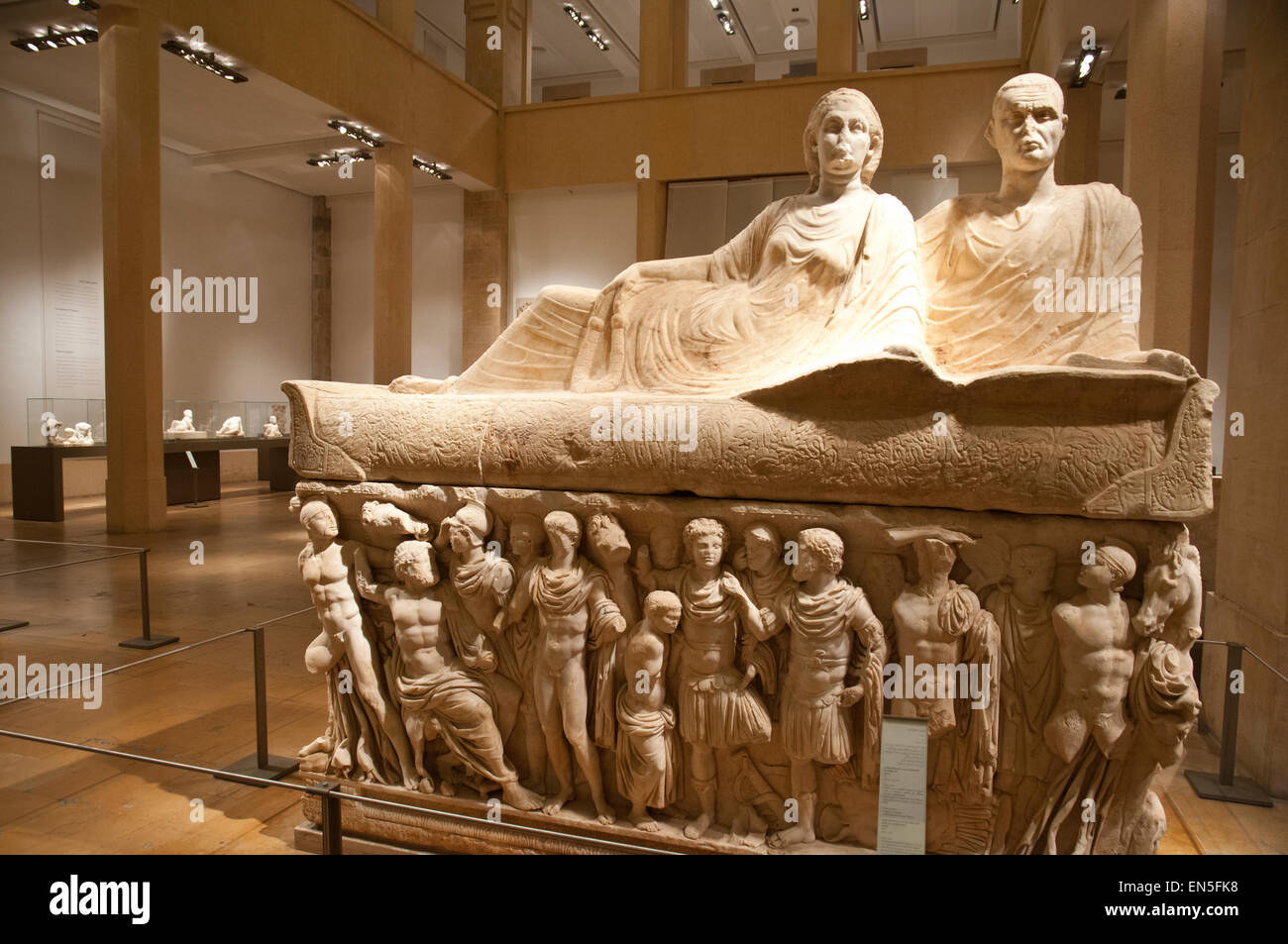 Marble Sarcophagus from Tyre depicting the legend of Achilles 2nd c. A ...