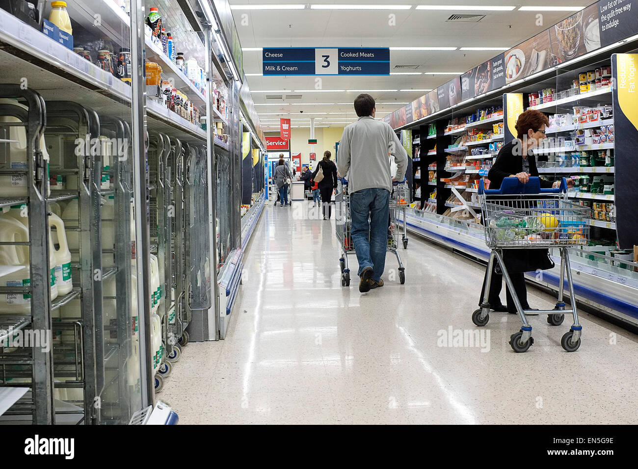 The interior of a Tesco supermarket Stock Photo - Alamy