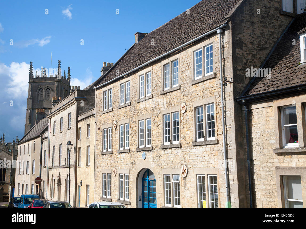 Georgian clothiers houses on the Green in Calne, Wiltshire, England ...