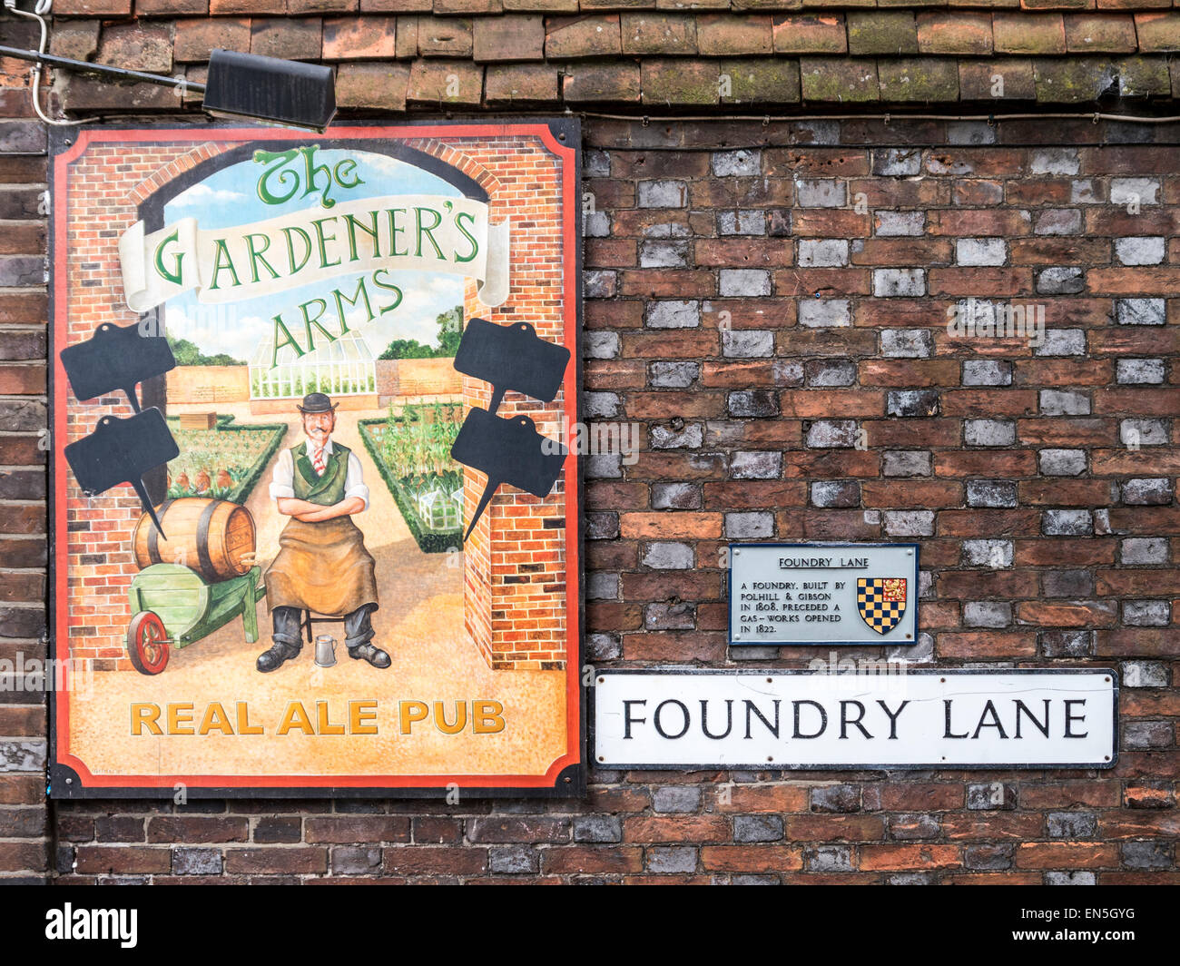 The Gardeners Arms Pub sign on the corner of Cliffe High Street and ...