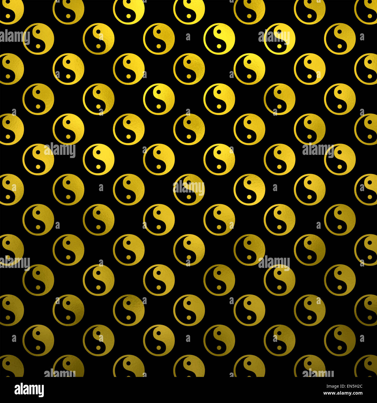 Gold Black Faux Foil Metallic Yin Yang Taoism Balance Chinese Tao ...