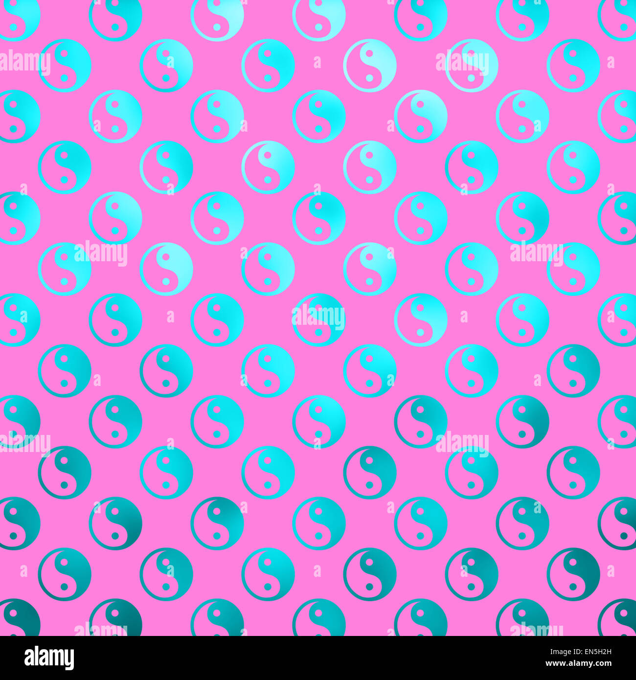 Pink Teal Faux Foil Yin Yang Taoism Metallic Balance Chinese Tao Symbol ...