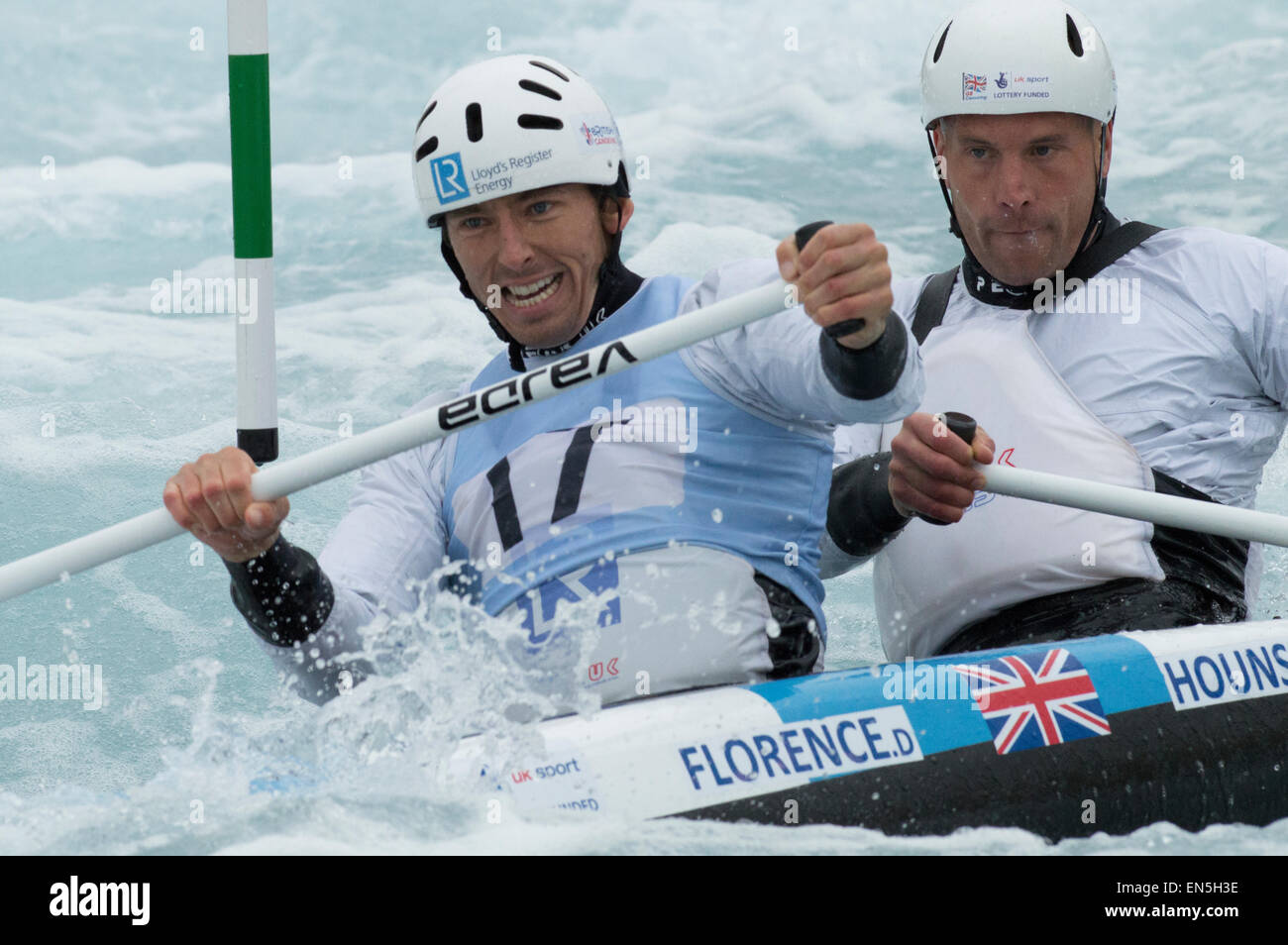 David Florence and Richard Hounslow compete in the C2 event at the 2015 ...