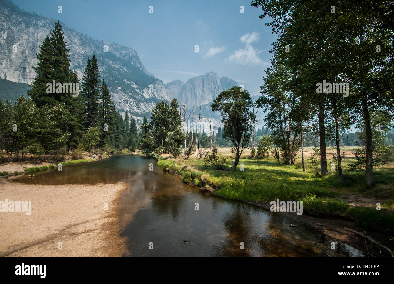 Yosemite nice river for walking Stock Photo - Alamy