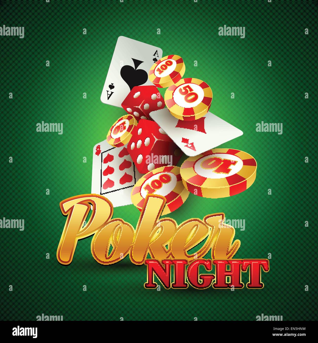 Casino background with cards, chips, craps. Vector illustration Stock ...