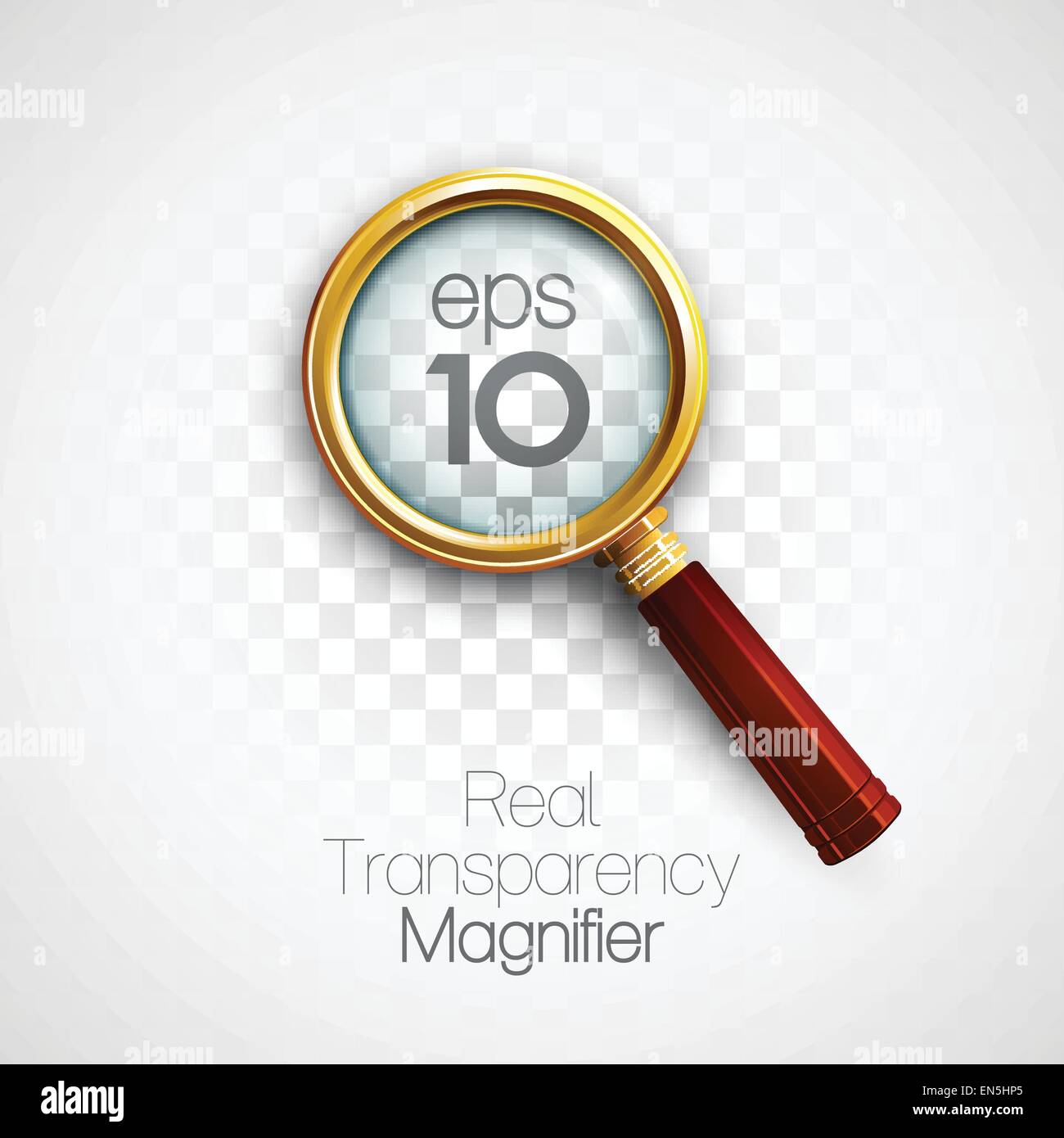 Gold transparent Magnifier. Vector illustration EPS 10 Stock Vector ...