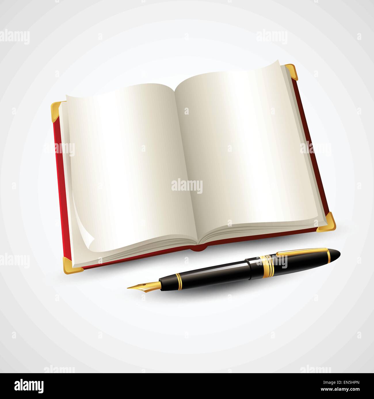 Blank open notepad pen Stock Vector Images - Alamy