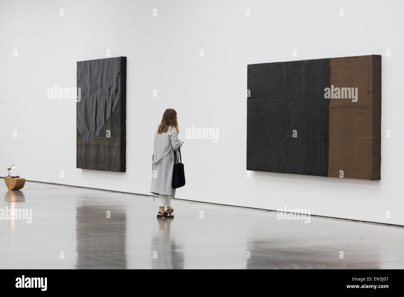 London, UK. 28 April 2015. Pictured: large scale tar paintings. The ...