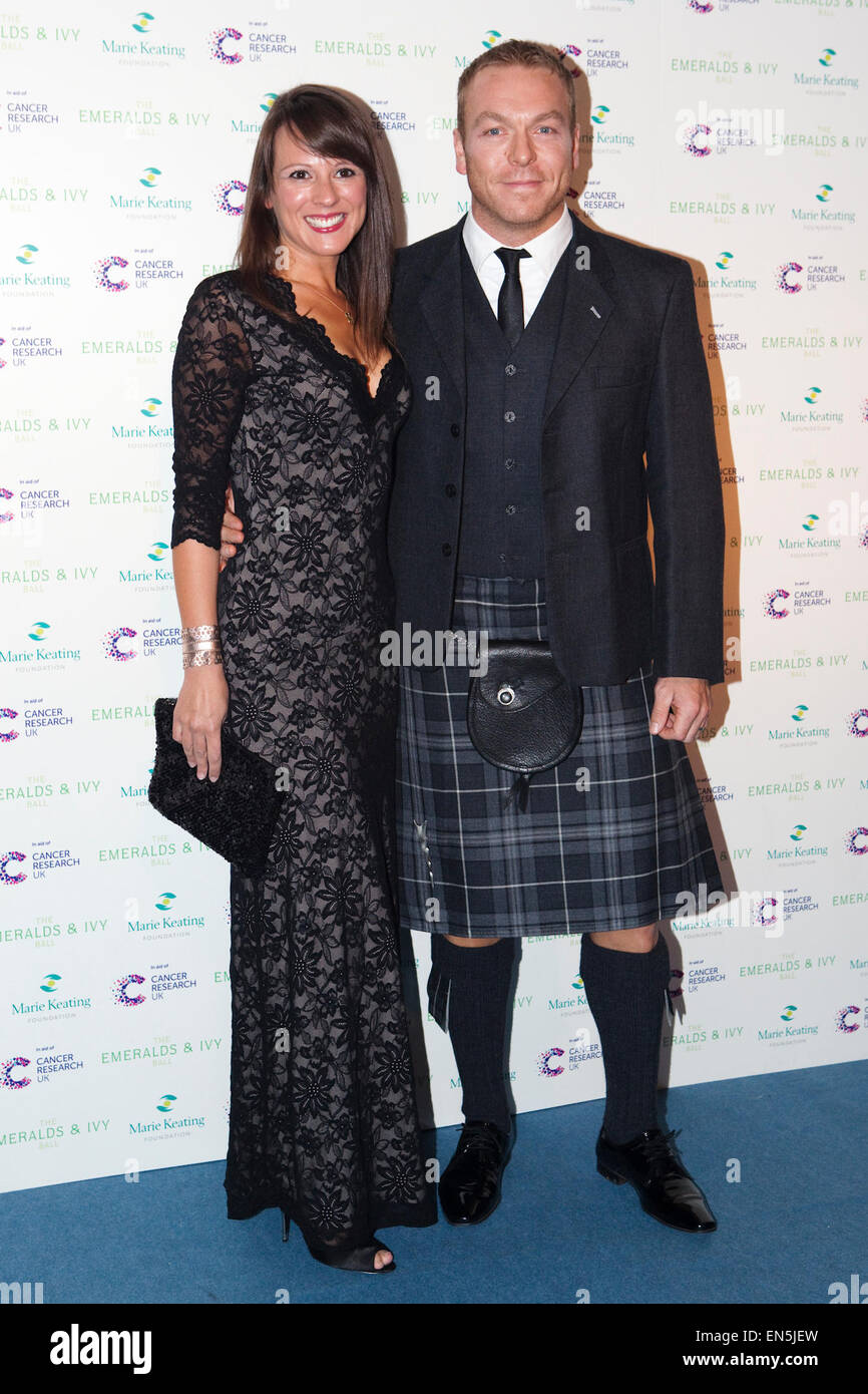 Sir Chris Hoy (right) and his wife Sarra Kemp attend the annual ...