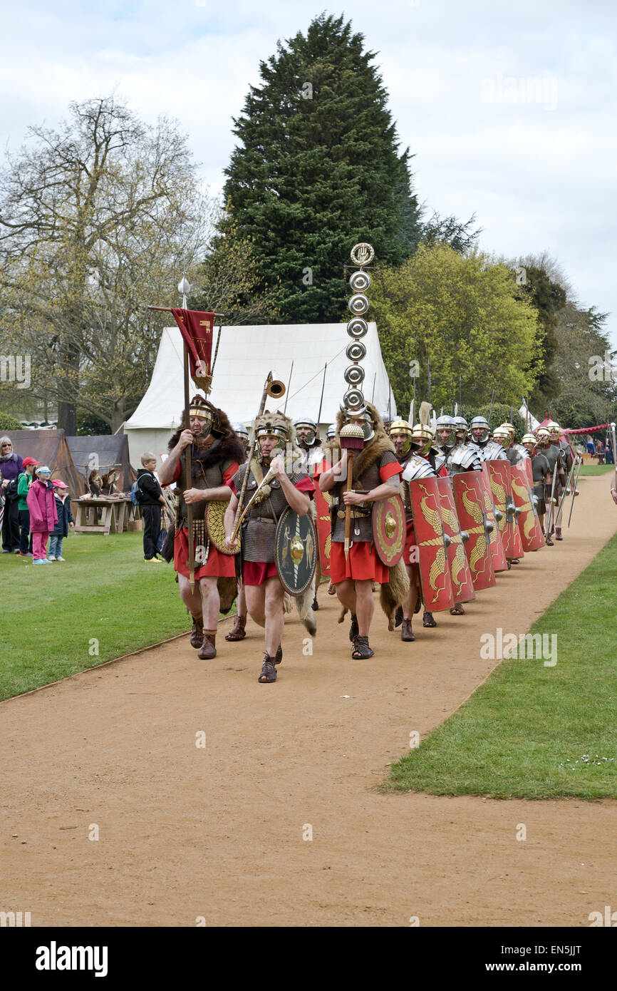 The Ermine Street guard Roman army re-enactment display team Stock ...
