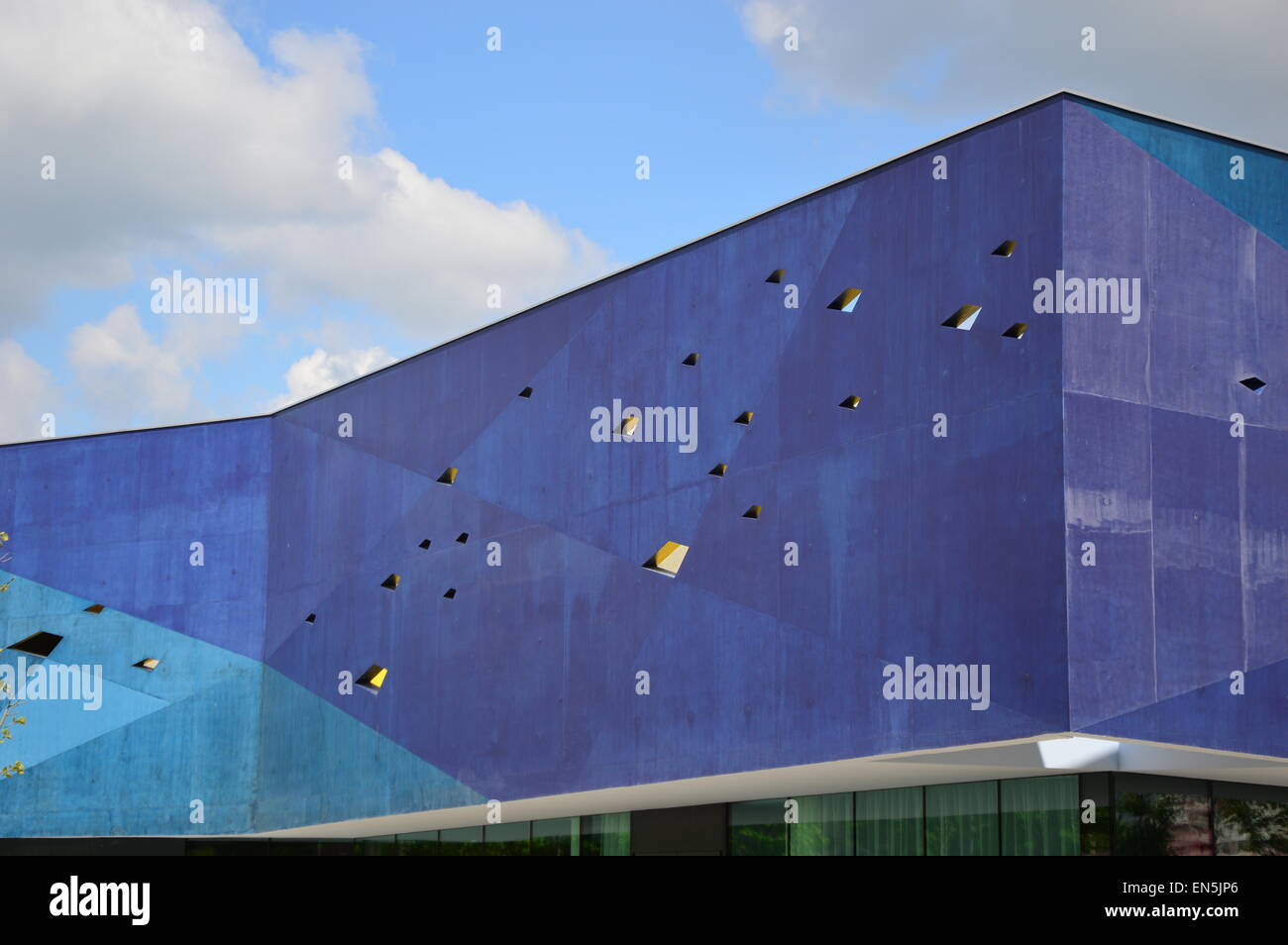 A modern blue building in a French town Stock Photo - Alamy
