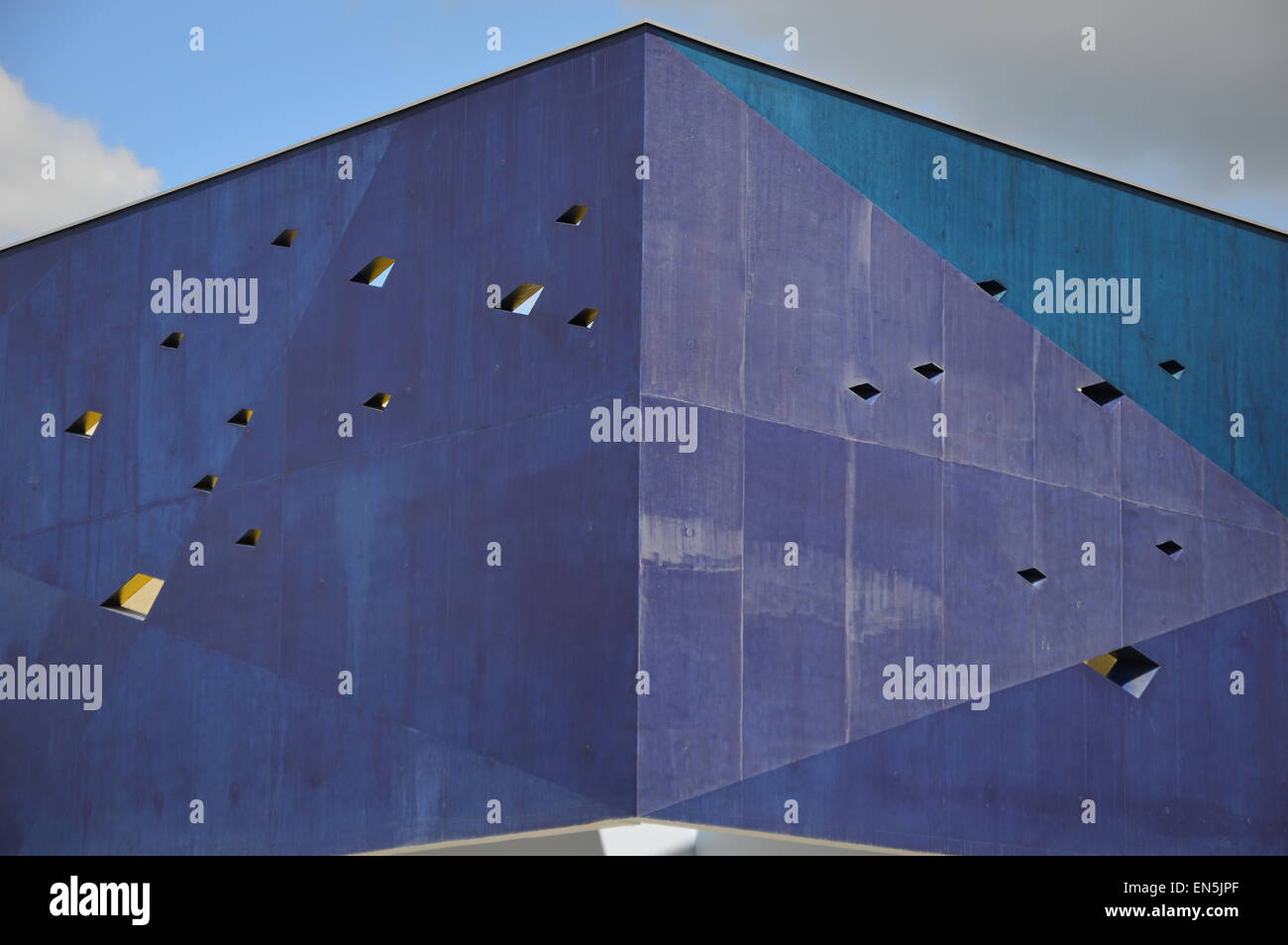 A modern blue building in a French town Stock Photo - Alamy