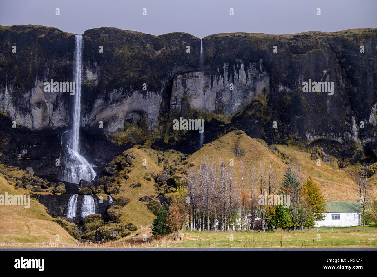Small village of southern Iceland in Autumn Stock Photo - Alamy